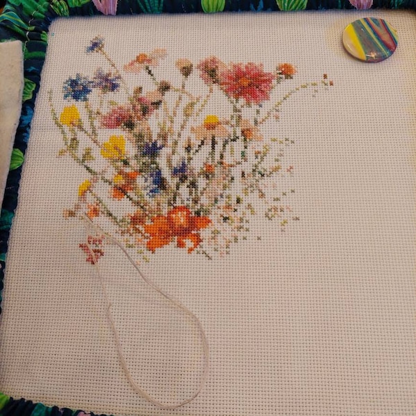Wildflower Jar Cross Stitch Pattern | Floral Cross Stitch Pattern ...