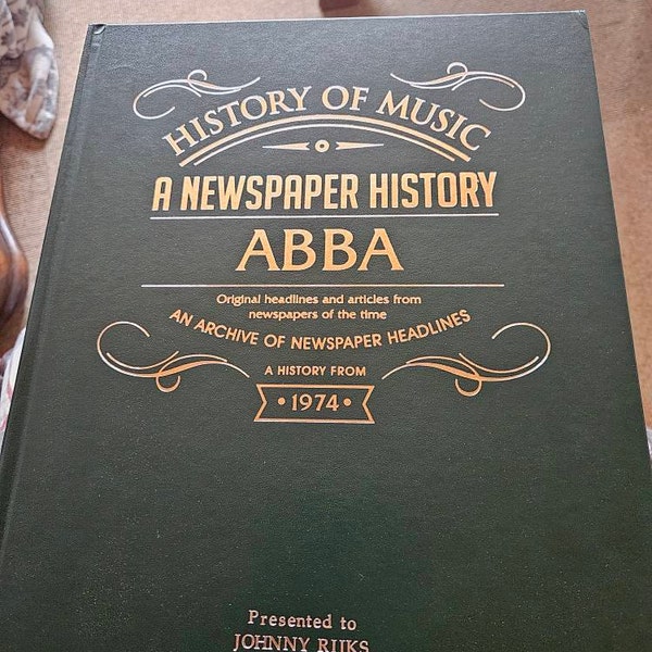ABBA | Personalised Music History Book | Music Fan Gift | News ...