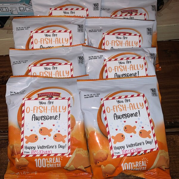 PRINTABLE You Are O-FISH-ALLY Awesome! Happy Valentine's Day! Goldfish ...