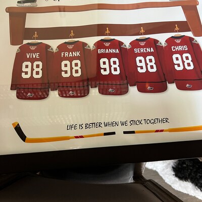 Personalized Ice Hockey Family Print, Hockey Wall Decor Print, Gift for ...