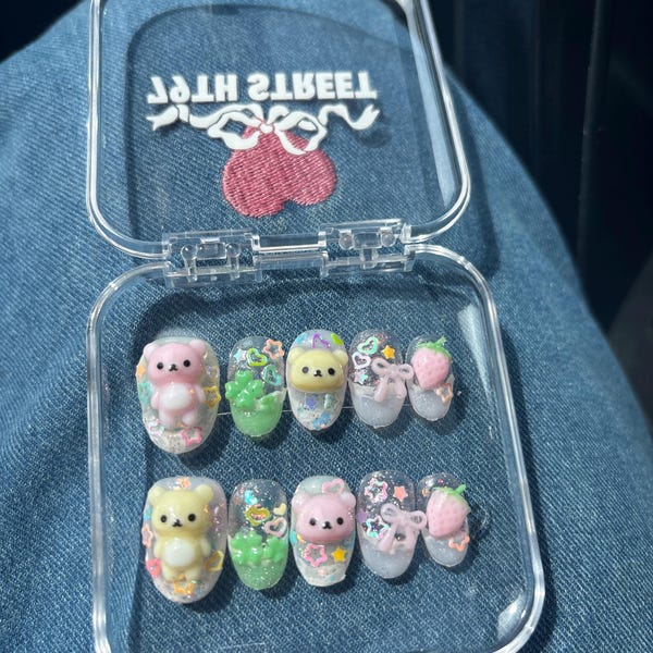 Be My Chrome Pearls French Tip Nails – Gothic Angelcore Cross & Orb ...