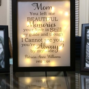 Mom Beautiful Memories, Sympathy Gift, Memorial Frame, Keepsake ...