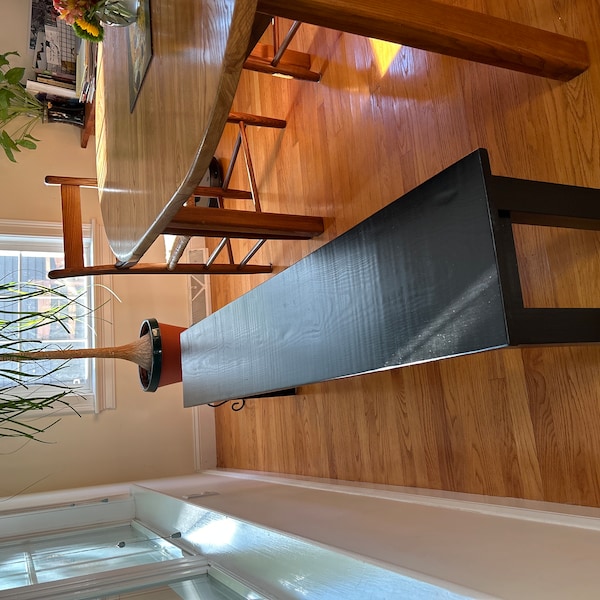 Tavern Farmhouse Bench, Rustic Solid Wood Bench / Stained All Black ...