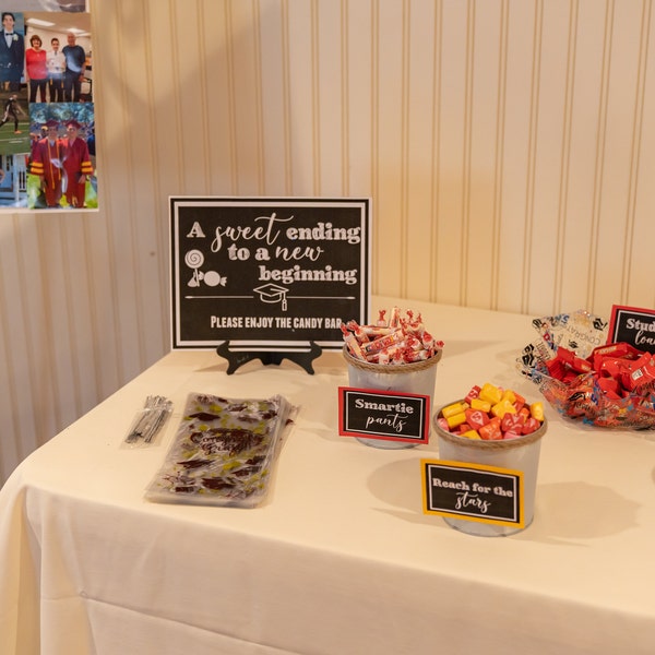 Graduation Candy Buffet Labels and Sign, Graduation Party Decor, Candy ...