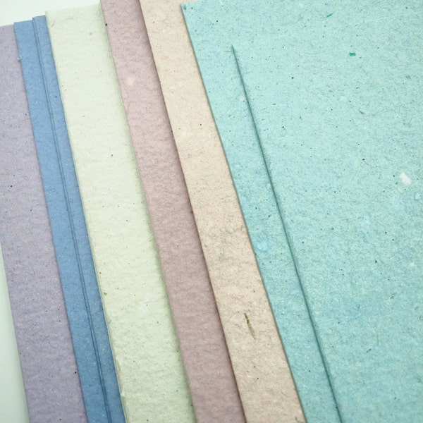 10 Assorted Sheets of Handmade Recycled Paper, Eco Friendly, Textured ...