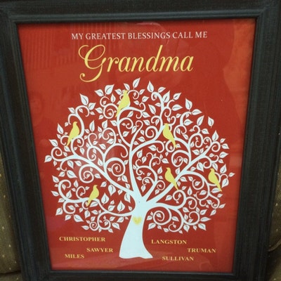 Grandma Family Tree, Personalized Grandma Gift, Mother's Day Gift for ...