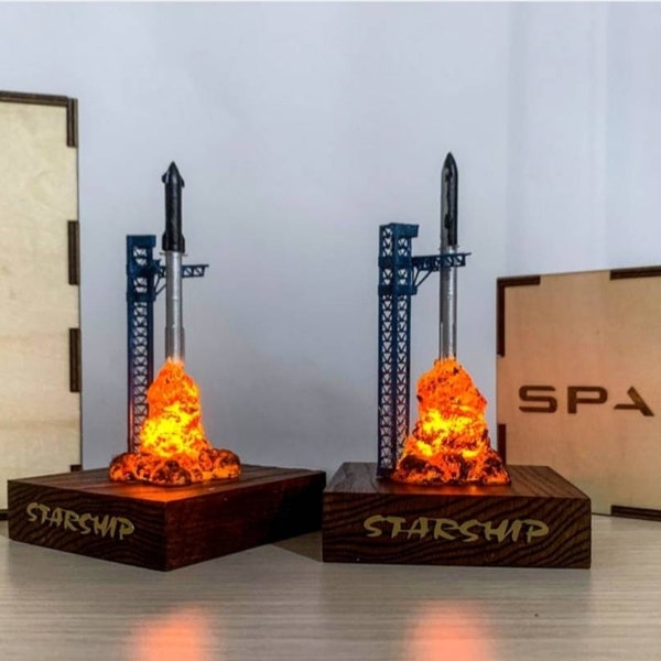 Spacex Starship Rocket Launch Lamp - Falcon Heavy Resin Epoxy Lamp ...