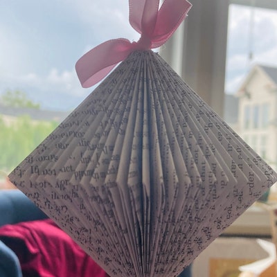 Recycled Book Paper Earring Folded Paper Diamond Small - Etsy