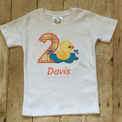 Rubber Ducky Duck Birthday Number 2 Digital Machine Embroidery Applique ...