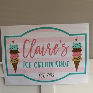 Ice Cream Party Ice Cream Shop Sign Printable PDF Sign - Etsy