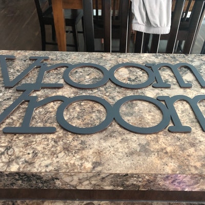 Vroom Vroom Laser Cut Typography Wood Sign - Etsy