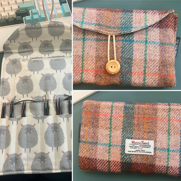 Harris Tweed Key Ring, Colourful Wool Key Fob, Heart Keychain, Rainbow ...