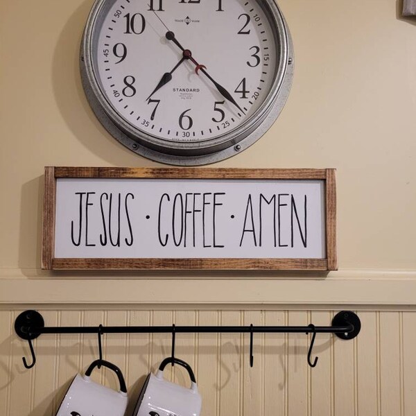 Jesus Coffee Amen Coffee Sign for Coffee Station, Christian Gift for ...