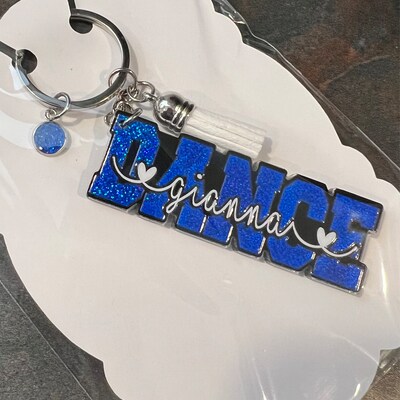 Personalized Dance Keychain Dancer Keychain Dance Gift Dance Bag Tag ...