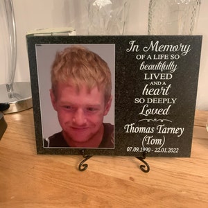Photo Personalised Granite Memorial in Loving Memory Grave Marker ...