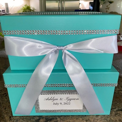 Royal Blue Card Box Centerpiece, Baby Blue Card Box or Birthday Card ...