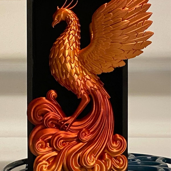 Emerging Phoenix Bookend/book Nook | Bookish Decor | Unique 3D Printed ...