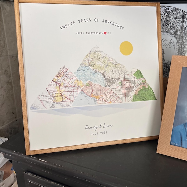 Personalized Map Art Couples Engagement, Wedding Gifts | Personalized ...