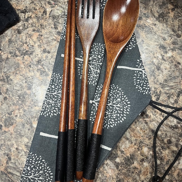 Coconut Cutlery Set | on the Go | Sustainable | Travel | Eco Friendly ...