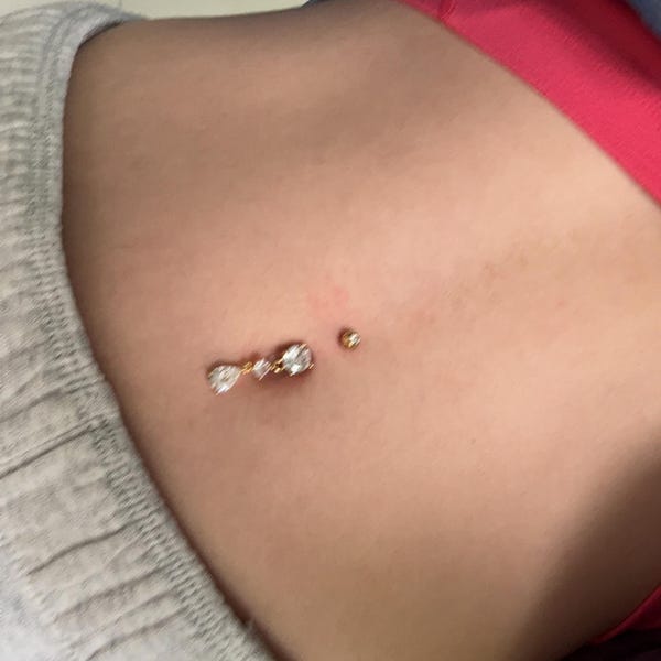 14G Playboy Pink Belly Ring Surgical Steel Stainless CZ Sparkly Y2k ...