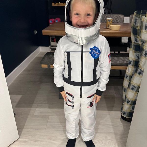 Astronaut Spacesuit Kids Fancy Dress Costume With Personalised Activity ...