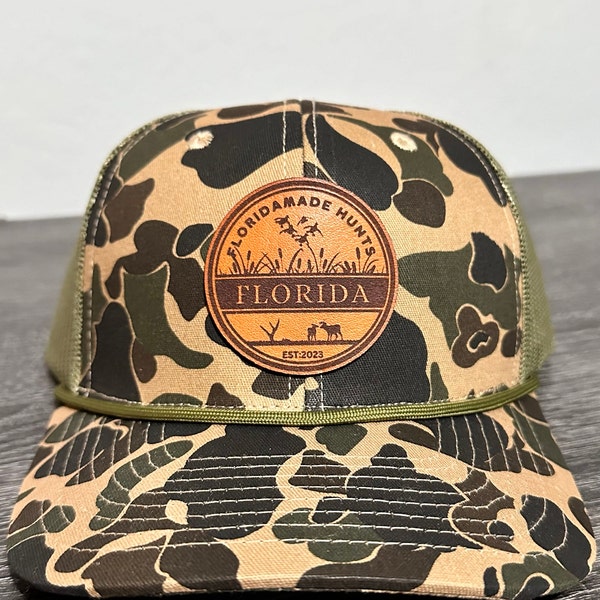 Custom Trucker Leather Patch Hat, Laser Engraved for Company Brand ...