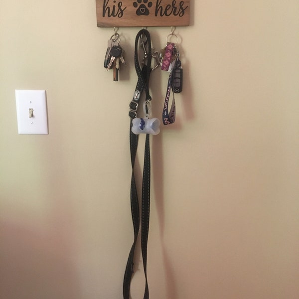 Key Holder Dog, Dog Leash Holder, His Hers Key Holder, His Hers Paw Key ...