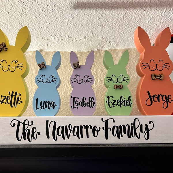 Personalized Easter Bunny Block - Chunky Wooden Easter Bunny - Custom ...