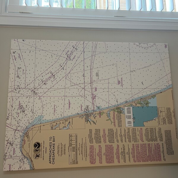 CUSTOM Nautical Map / Chart - Printed on Canvas, Acrylic, or Metal ...
