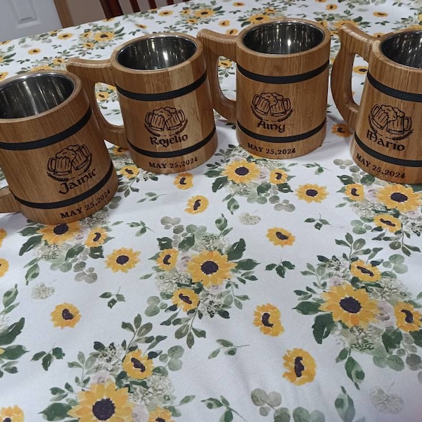 Personalized Groomsmen Beer Mug Custom Wooden Stein, Customizable Best ...