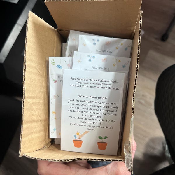 Personalized Seed Paper With Wildflower Seeds. Plantable Wedding Guest ...