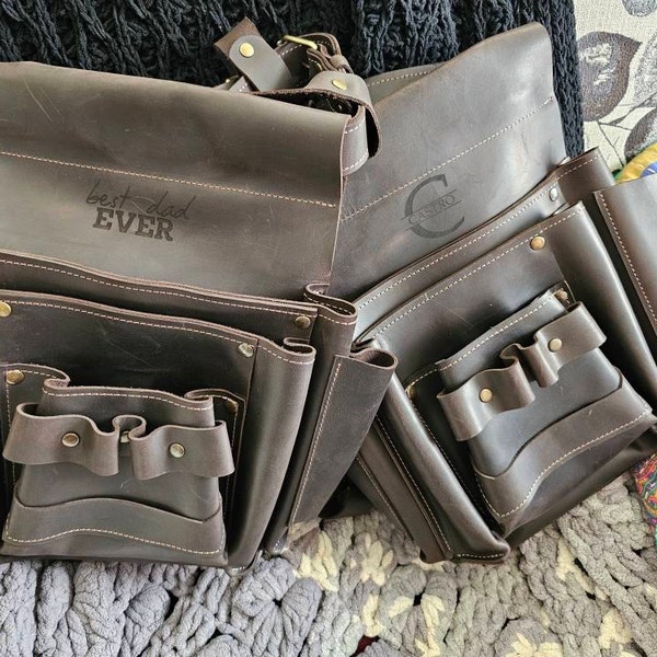 Professional Carpenter Leather Tool Belt,tool Belt With Suspenders,tool Belt Pouch,handmade Tool ...