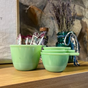 Jadeite Green Depression Style Glass Grease Jar With Lid, Black Band ...