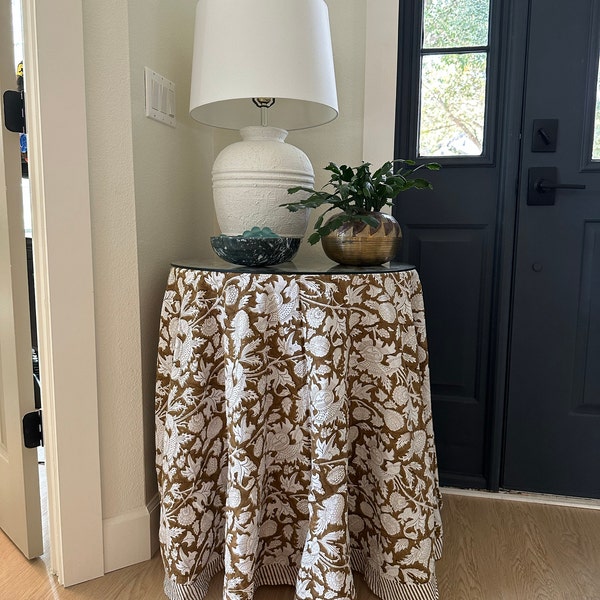 Block Print Tablecloth, Floral Cotton Table Cloth, Indian Table Linen ...