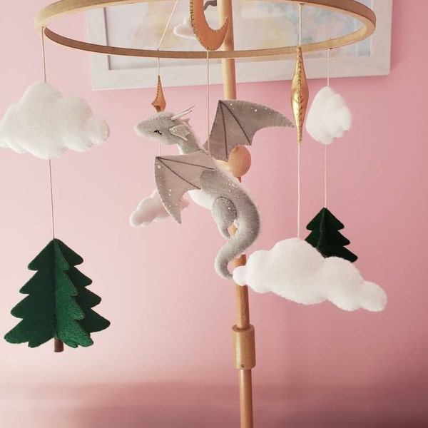 Custom Green Dragon Baby Mobile for Fairy Nursery / Baby Shower Gift ...