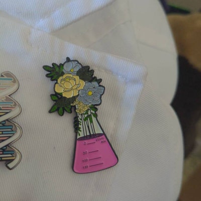 Floral Beaker Enamel Pin - Etsy