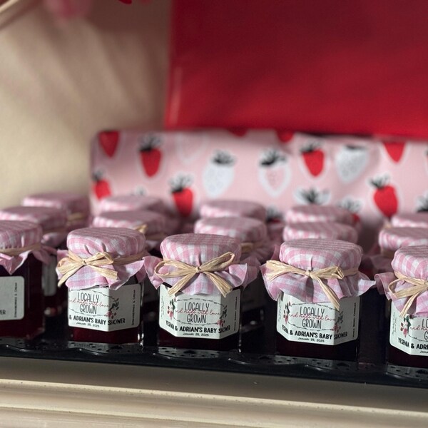 Berry Sweet Baby Shower Favors - 10-20 (1.5oz or 2oz) Jam Baby Shower ...