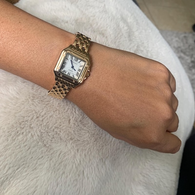 Dainty Gold Luxurious Watch for Women Gold Square Face Roman Numeral ...