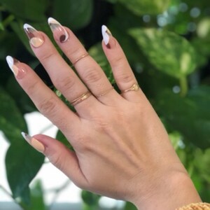 Tortoise Shell Nails French Tip Nails Press on Nails - Etsy