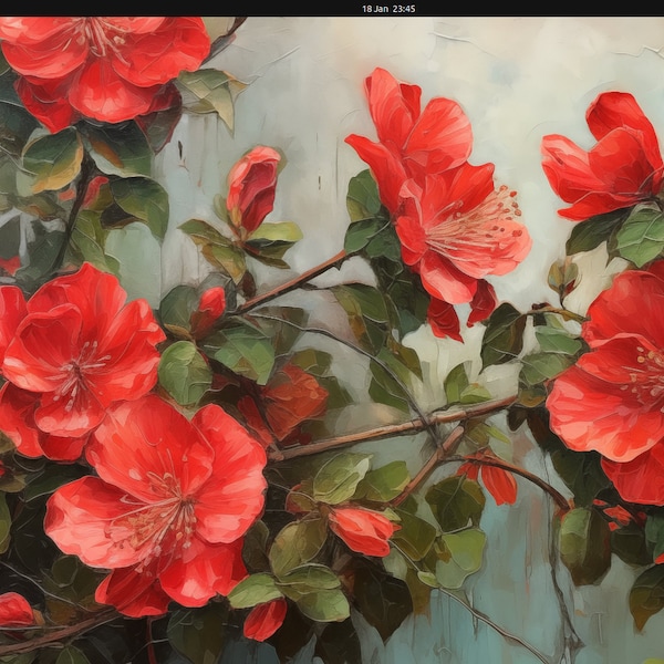 Moody Flower Painting | Vintage Floral Art | Dark Academia | Rustic ...