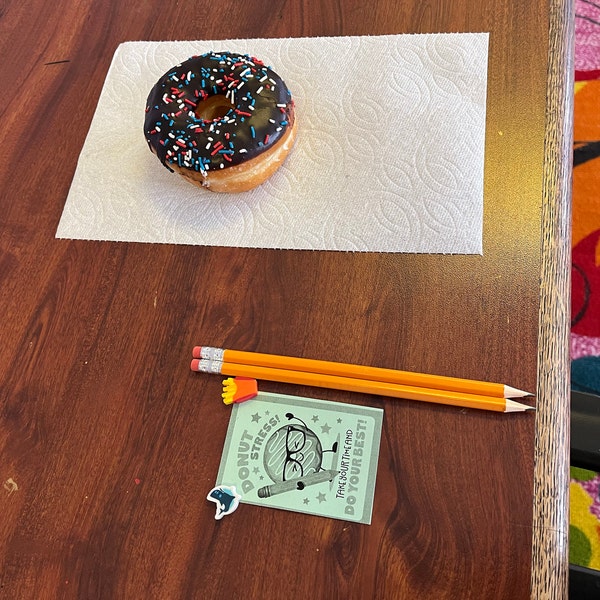 Printable Testing Day Treat Tag Classroom Donut Tag Good Luck Card Gift ...