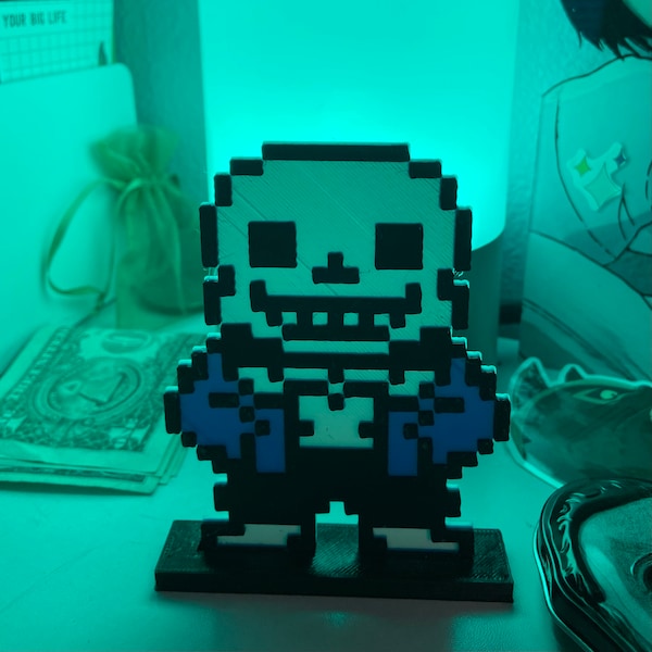 Undertale Sans Figure Stand - 3D Printed Figurine, Gaming Desk ...