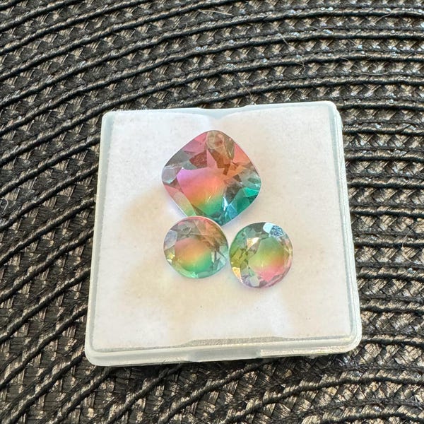 Natural Crystal Watermelon Tourmaline Gemstone Faceted Doublet Bi Color ...