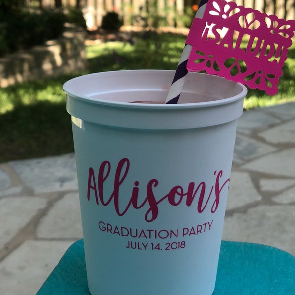 Fiesta Siesta Cups, Graduation Party Cups, Class Of, Maracas Stadium ...