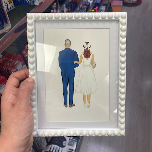 Personalized Bride and Dad Portrait Art PRINT | Father of the Bride ...