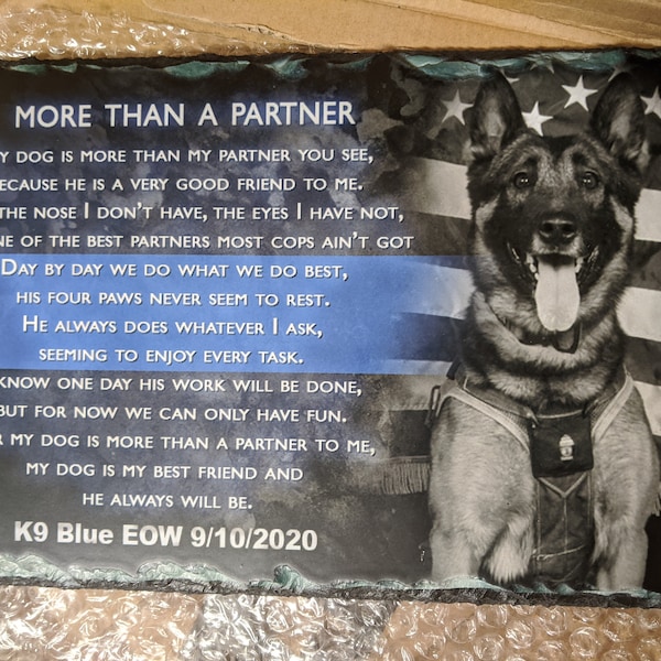 Personalized Police K9 Memorial Slate Plaque: Dog Dedication Gift - Etsy