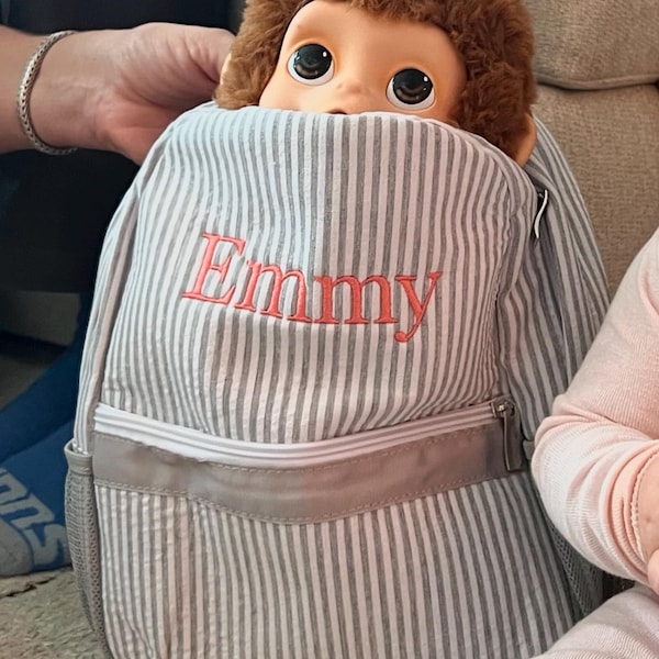 Personalized Baby Backpacks, Monogrammed Toddler Backpacks, Seersucker ...
