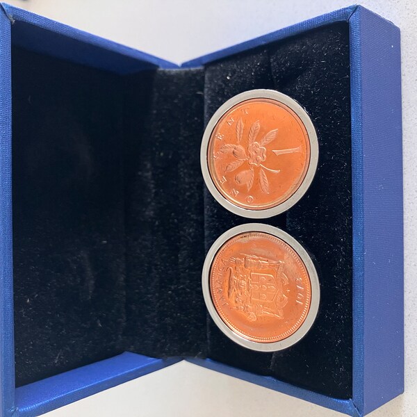 Coin Cufflinks -canada 90th Anniversary, Royal Canadian Mint- 5 Cent ...