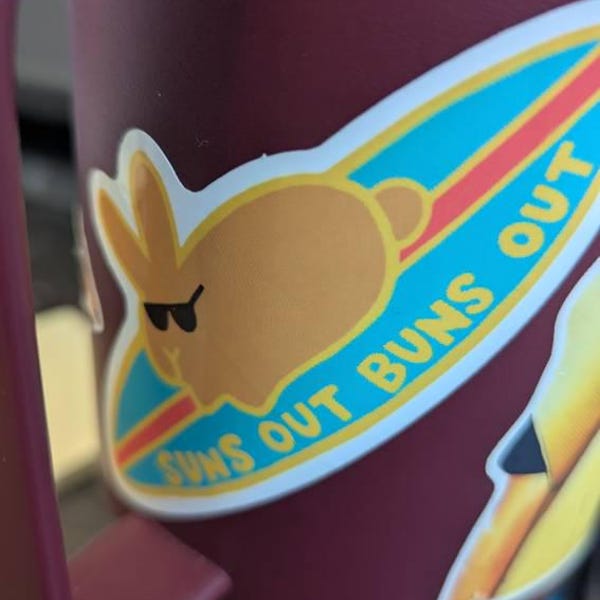 Suns Out Buns Out Bunny Sticker: Funny Summer Laptop Decal - Etsy