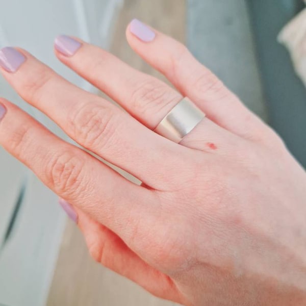 Isla Double Ring, Sterling Silver Ring, Layering Ring, Double Band Ring, Double Layer Ring ...